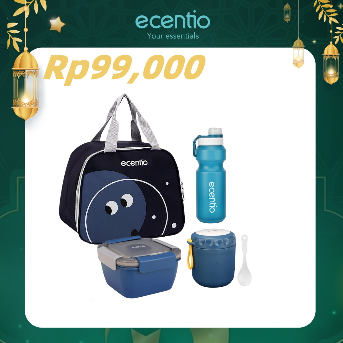 【BUY 1 GET 4】ecentio 4pcs Kotak Makan set 1100ml