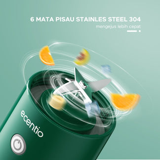 ecentio Portable Juicer 6 mata pisau Electric Juicer 380ML