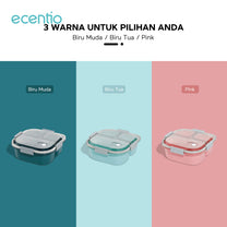 ecentio 3grid 1100ml Kotak makan+Botol minum 2pcs set
